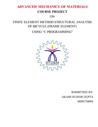 FINITE ELEMENT METHOD FEM Coding Using C PROGRAMMING PDF
