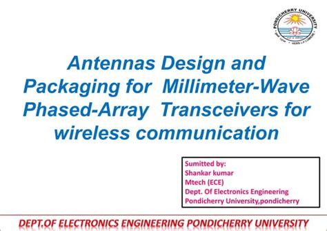 Antennas Design And Packaging For Millimeter Wave Phased Array Transceivers For Wireless