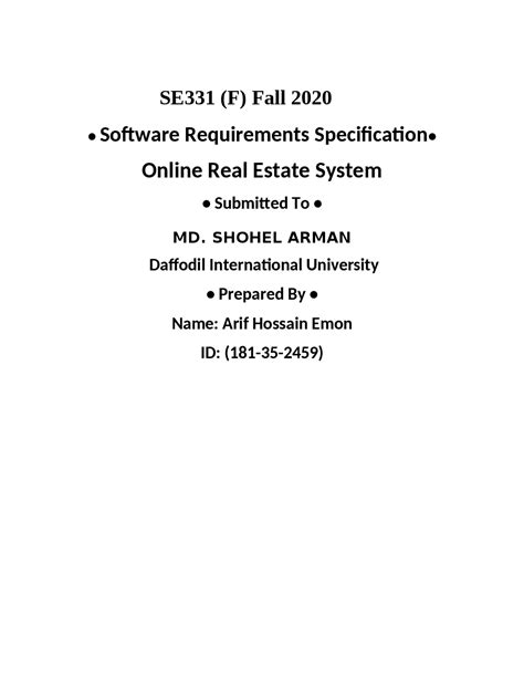Software Requirement Specification For Real Estate Schemes And Mind