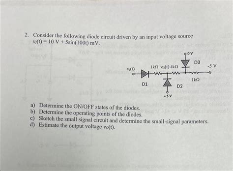 Solved Consider The Following Diode Circuit Driven By An Chegg