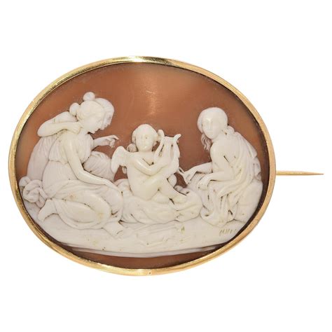 Antique Dancing Woman And Cherub Cameo Shell For Sale At 1stdibs