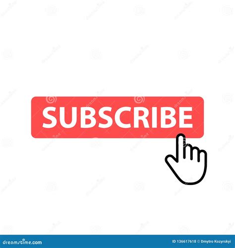 Subscribe Button Icon Vector Illustration Cursor Video Social Media