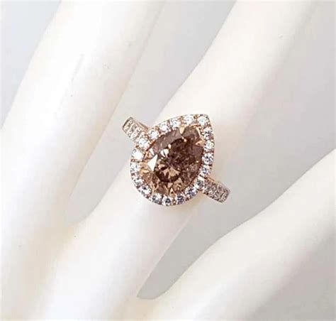 400 Ct Chocolate And White Diamond Engagement Ring In 14k Rose Gold