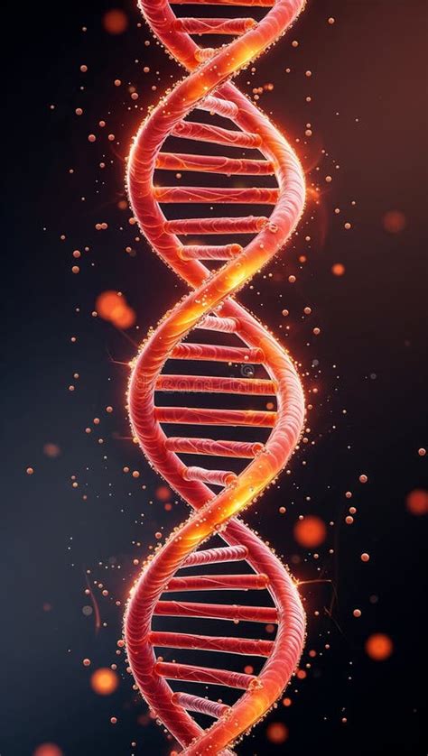 Stylized Dna Double Helix With Glowing Translucent Central Display Stock Illustration