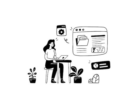 Premium Vector The Woman Is Tidying Up The Data