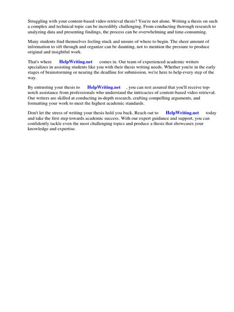 Content Based Video Retrieval Thesis Pdf Information Retrieval