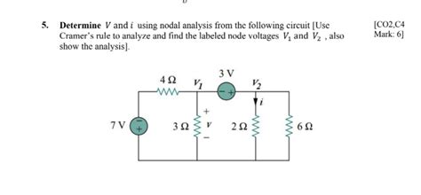Solved Determine V And I Using Nodal Analysis From The Chegg