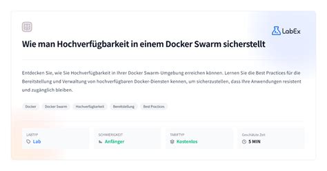 Wie Man Hochverfügbarkeit In Einem Docker Swarm Sicherstellt Labex