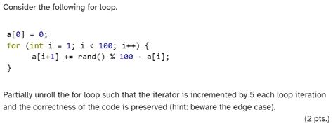 Solved Consider the following for loop a θ for int Chegg