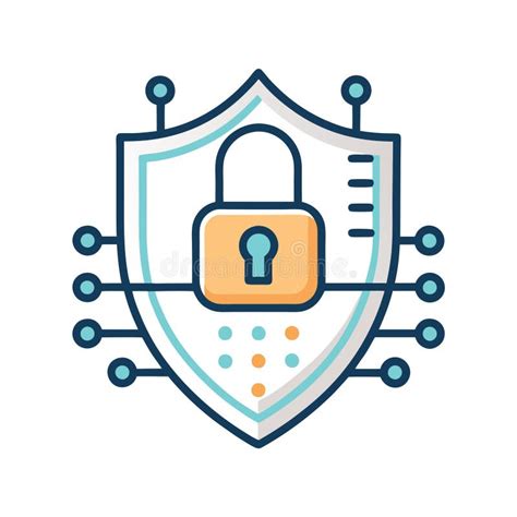 Digital Security Shield With Padlock Cyber Protection And Data Encryption Stock Vector