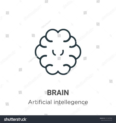 Brain Outline Vector Icon Thin Line Stock Vector Royalty Free