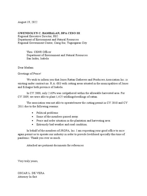 Denr Letter Pdf