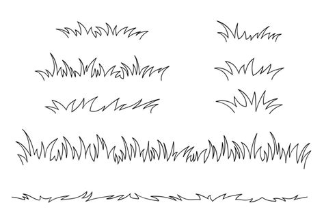 Grass Line Drawing Vector Art Icons And Graphics For Free Download