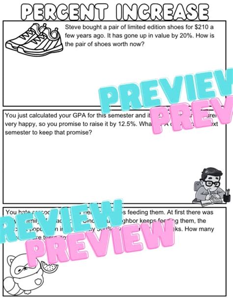 Bundle Percent Increase Decrease Bundle Graphic Organizer