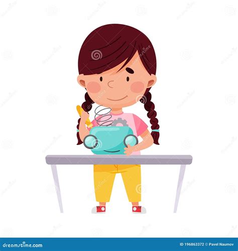 Little Boy Creating A Robot Robotics Programming And Engineering For
