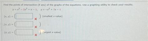 Solved Find The Points Of Intersection If Any Of The Chegg Com