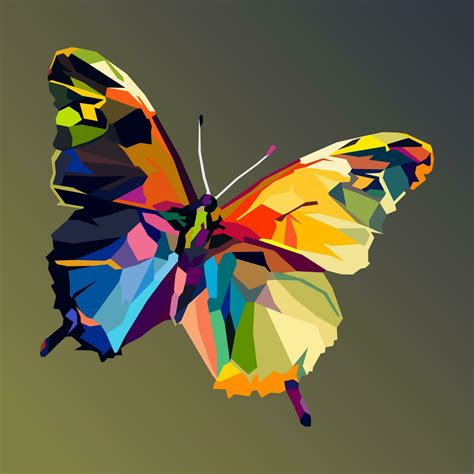 beautiful winged butterfly drawn using WPAP art style, pop art, vector illustration. 27152580 ...