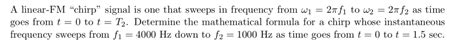 Solved A Linear Fm Chirp Signal Is One That Sweeps In