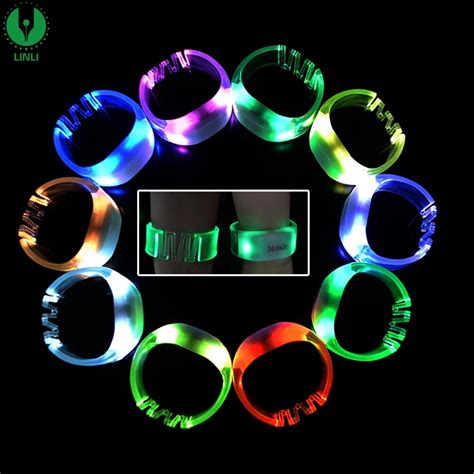 Very Bright At Night Pvc Led Remote Control Bracelet Size Adjustable Led Light Up Flash Bangle