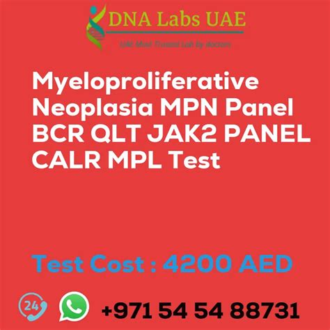 Myeloproliferative Neoplasia Mpn Panel Bcr Qlt Jak2 Panel Calr Mpl Test