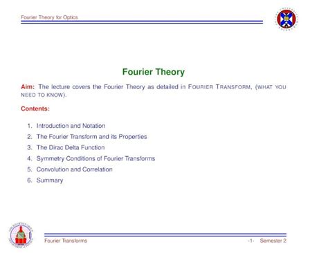 pdf fourier theory university of edinburghwjh teaching fourier