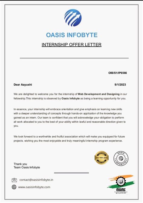 Aayushi Rajput On Linkedin Oasisinfobyte Webdevelopment Internship