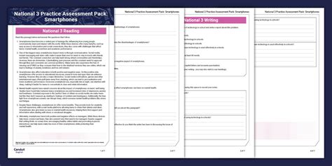 National 3 Practice Assessment Pack Smartphones