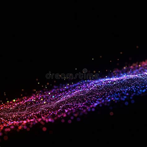 Abstract Digital Design Features A Wave Of Interconnected Nodes Forming
