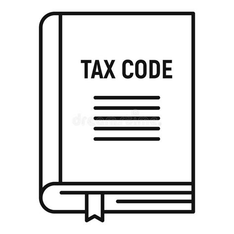 Tax Code Book Icon Outline Style Stock Vector Illustration Of Chain