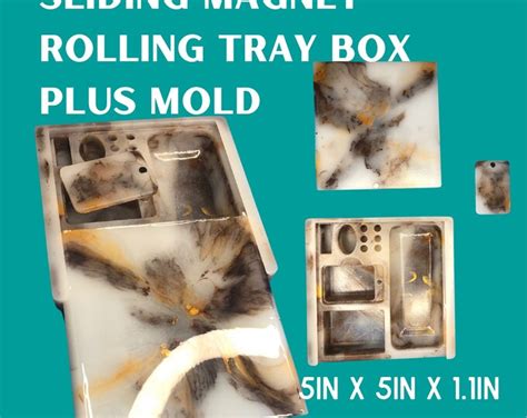 Sliding Magnet Box Mold Silicone Resin Mold Rolling Tray Mold Box