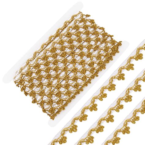 24yards Metallic Gold Lace Ribbon Glitter Filigree Edging Decorative