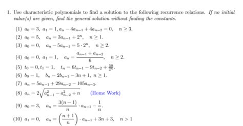 Solved Use Characteristic Polynomials To Find A Solution To