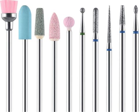 Uraqt Broca Manicura 10 Piezas Fresas Para Torno Manicura Torno Para Las Uñas Pulidor De Uñas