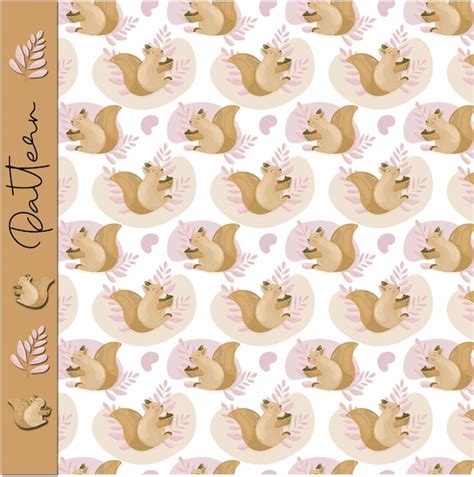 Premium Vector Squirrels Vector Illustrator Png Jpeg Pattern Leaves