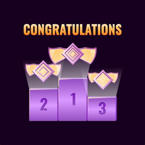 육각 랭크 메달이있는 판타지 게임 Ui 리더 보드 상 세트 프리미엄 벡터