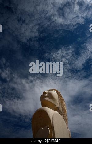 A Limestone Sculpture By Native American Artist Rollie Grandbois On