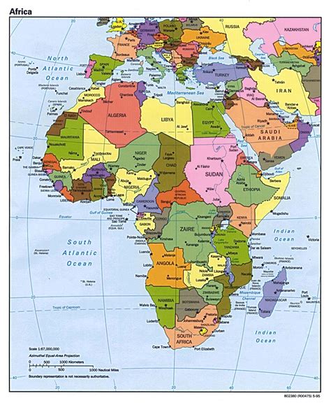 Political Map Of Africa With Major Cities And Capitals 1995 Africa