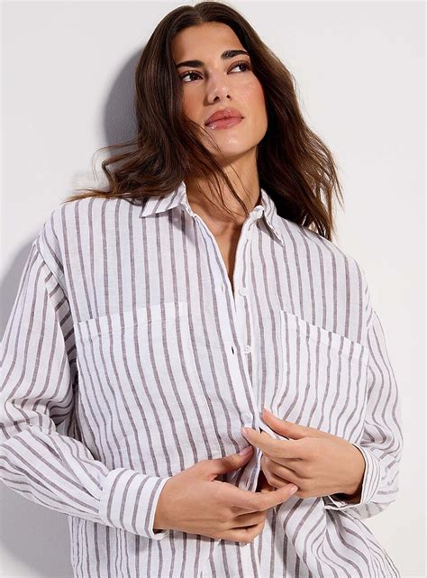 La Chemise Ample Rayée Lin Left On Friday Simons