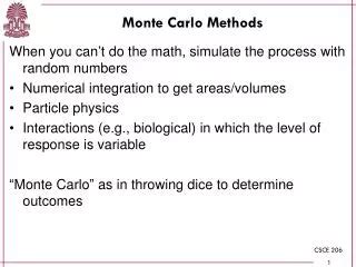 PPT - Monte Carlo methods PowerPoint Presentation, free download - ID:4253373