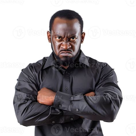 Angry Black Man With Arms Crossed 55614132 Png