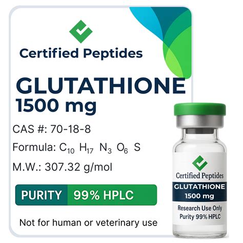 Glutathione 1500mg High Purity Research Compound Certified Pep