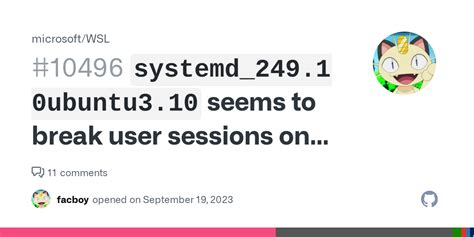 `systemd 249 11 0ubuntu3 10` seems to break user sessions on wsl2