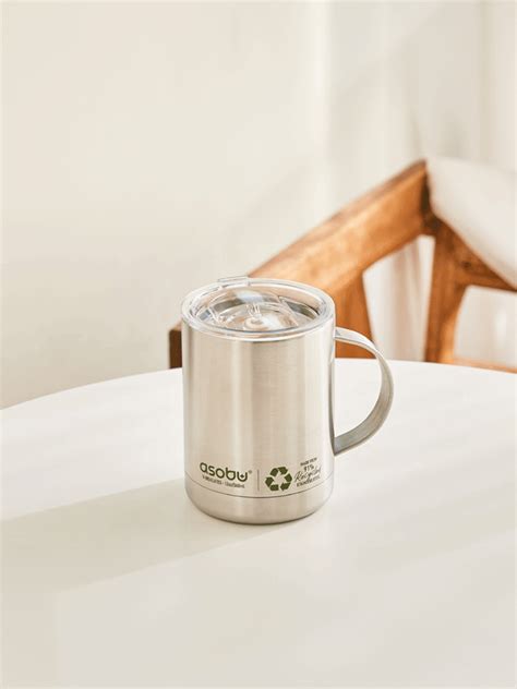 아소부 재생 스텐 진공 보온보냉 얼티밋 머그컵 360ml 리싸이클 eternal journey