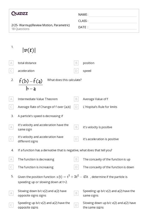 50 Intermediate Value Theorem Worksheets For 12th Class On Quizizz Free And Printable