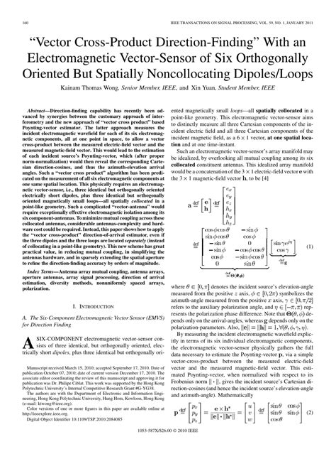 Pdf Erratum Vector Cross Product Direction Finding With An