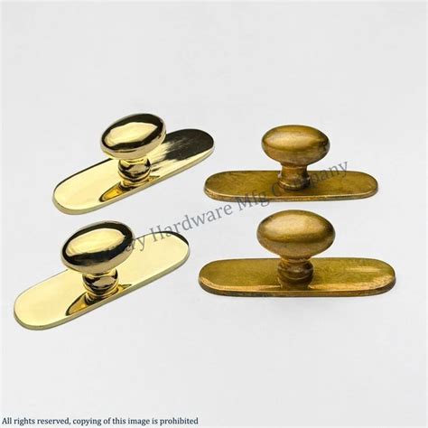 Antique Oval Knob With Backplate Solid Brass Unlacquered Hardware