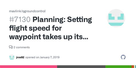Planning Setting Flight Speed For Waypoint Takes Up Its Own Waypoint