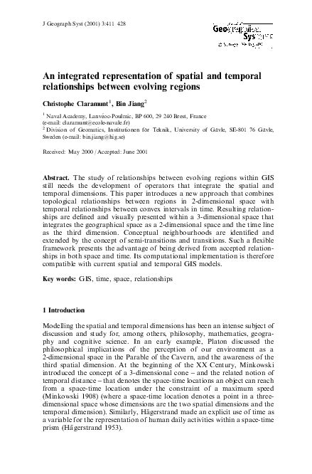 Pdf An Integrated Representation Of Spatial And Temporal