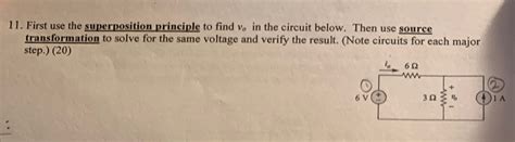 Solved First Use The Superposition Principle To Find Vo Chegg