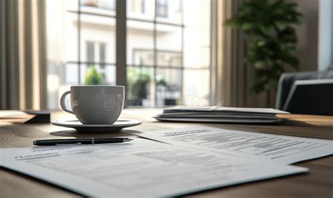 Elegant Workspace With Document Focus Stock Photo Image Of Communication Document